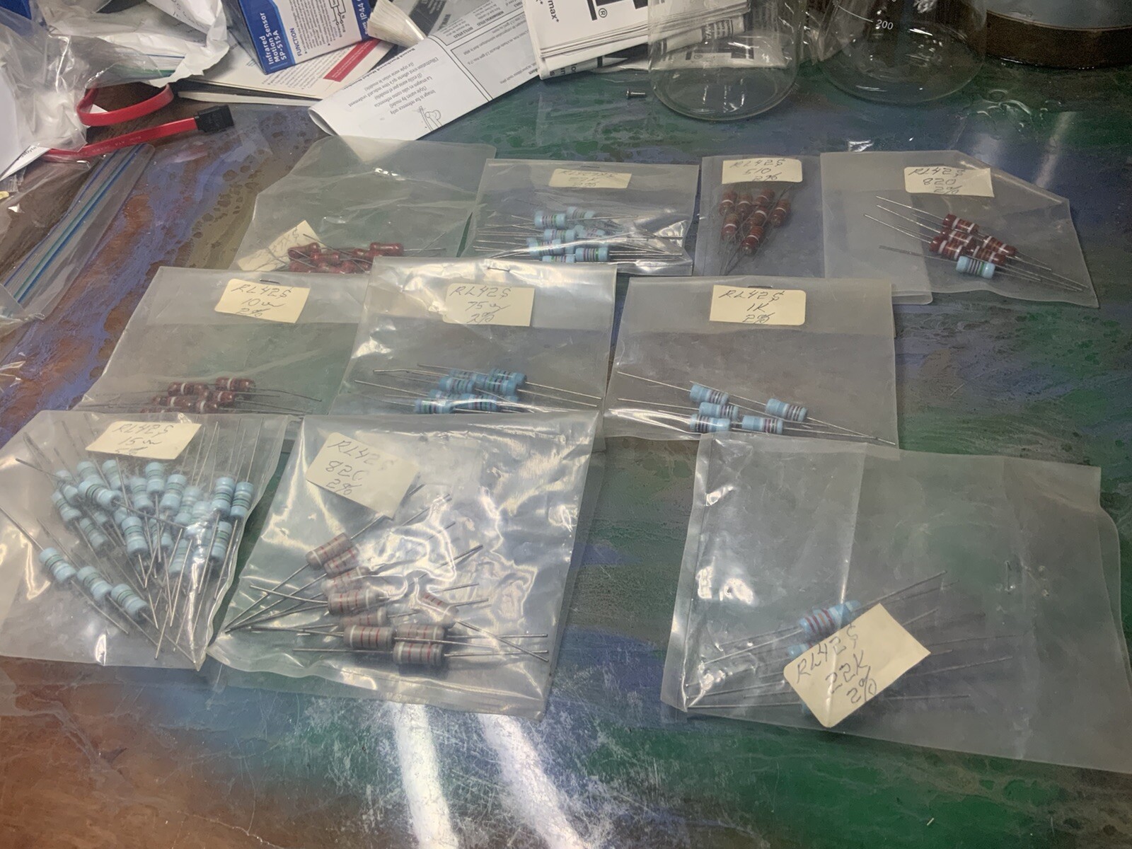 Vishay Resistor Kit Lot Metal Film Precision Resistors Rl42 2% Sorted ...