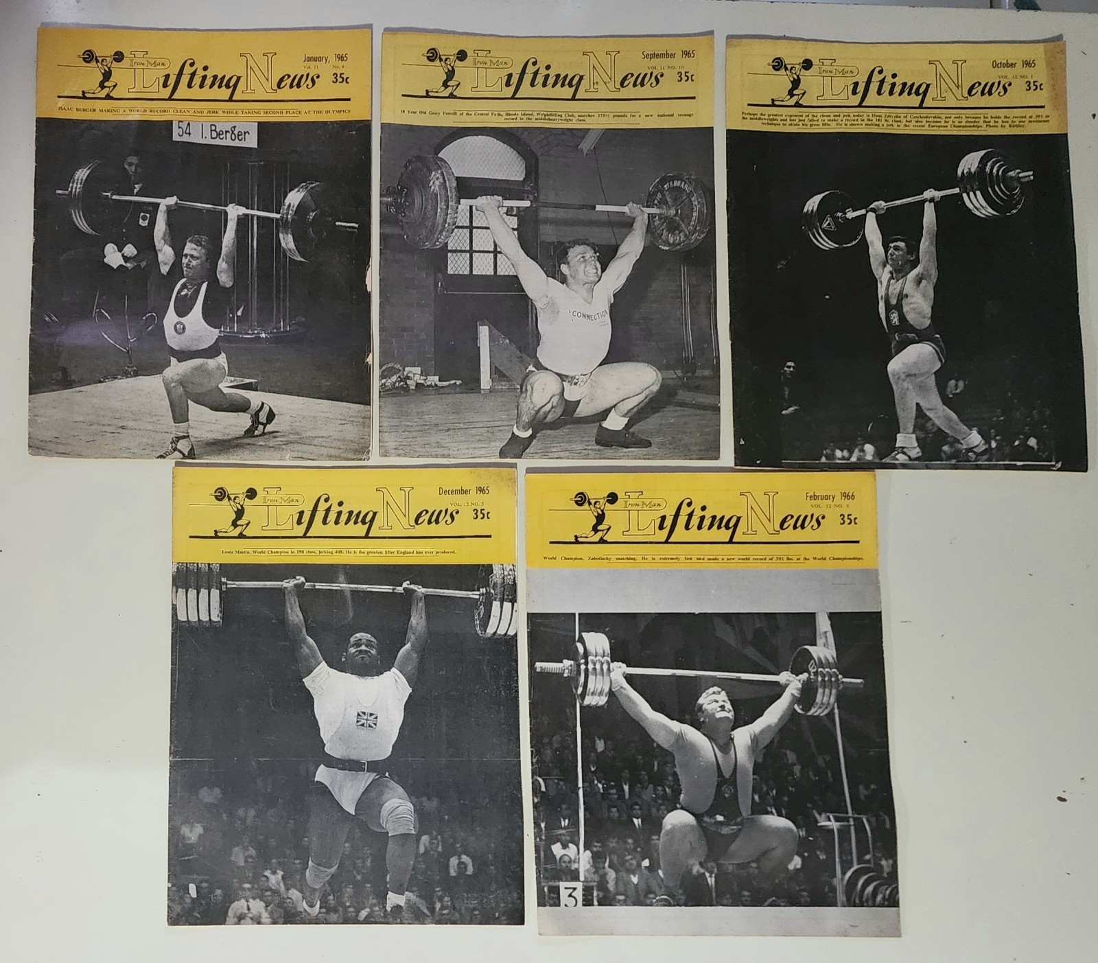 Lot of 5 Iron Man Lifting News Weightlifting Magazines Louis Martin ...