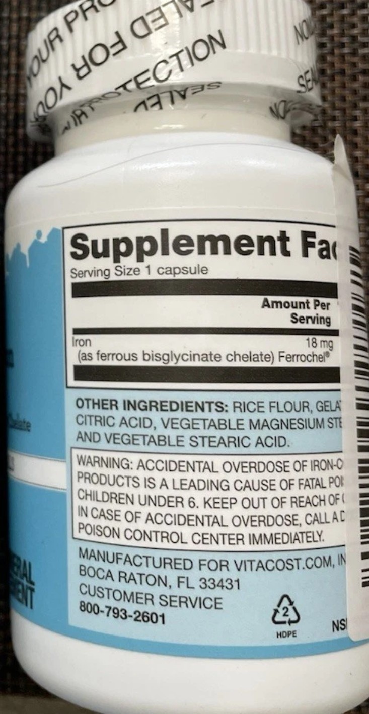 Vitacost Chelated Iron - 18 mg - 120 Capsules Exp | eBay