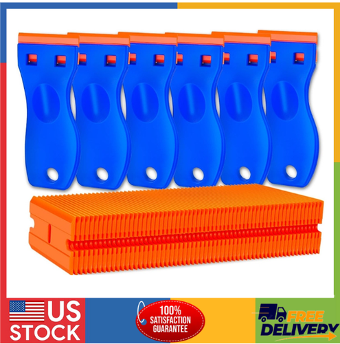 Plastic Razor Blade Scraper Set Label Removal - 6 Scrapers 60 ...