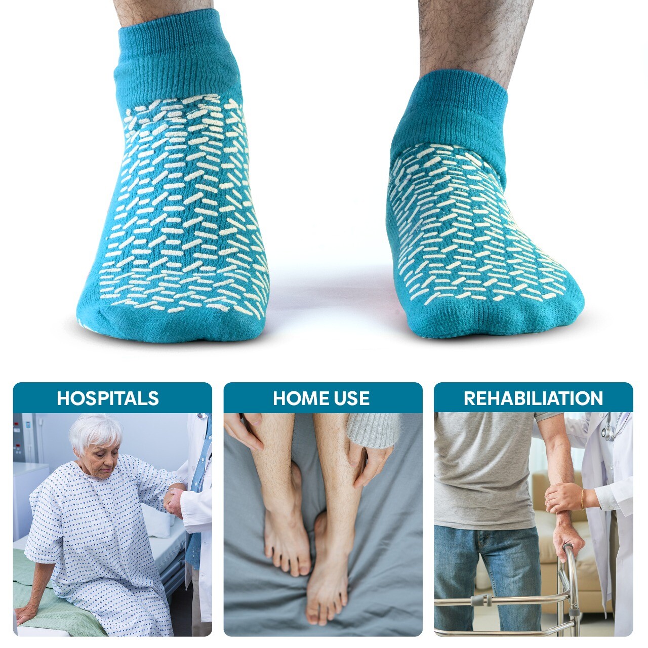 Hospital Socks | Double Tread | Non Skid Slip | Yoga | Patient | Travel ...