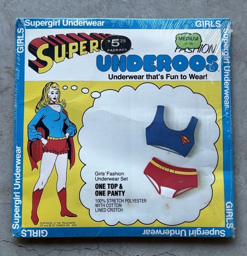 RARE Vintage Underoos supergirl 1979 unused MISB - Gem
