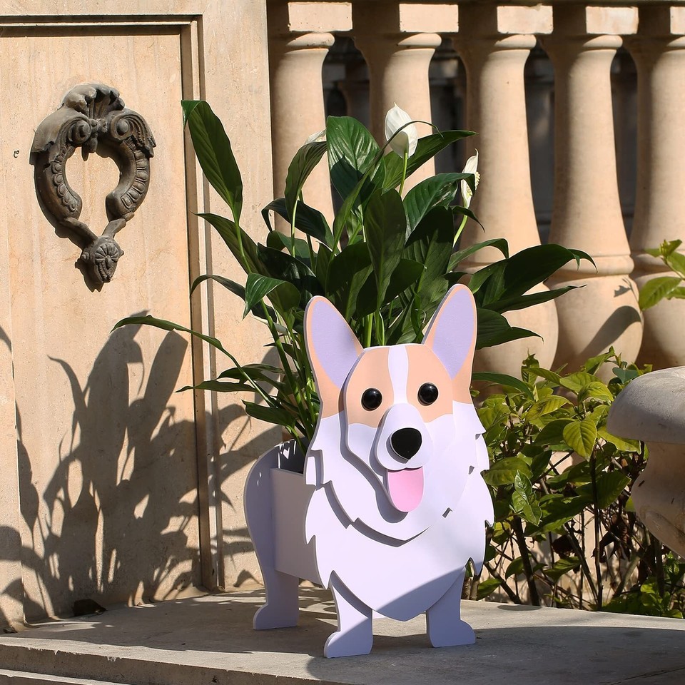 Fitcho Corgi Gifts for Corgi Lovers, Corgi Dog Planter Plant Pot, Cute ...