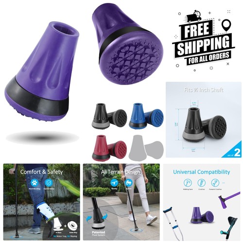 Durable 3/4 Inch Cane Tips - All Terrain, Pivot Design for Stability ...
