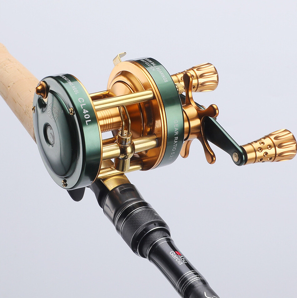 TRAINFIS Conventional Reel Round Reel Jigging Baitcasting Reel Left ...