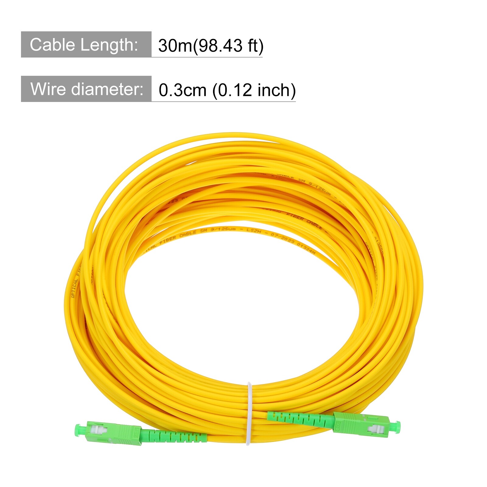 1Stk 30M (98,4 ft)SC/APC zu SC/APC Glasfaser-Patchkabel Singlemode ...