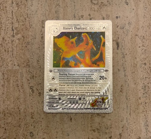 1st edition Blaine’s charizard silver foil light play | eBay