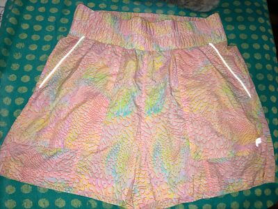 Fabletics Shorts Womens Large Coral Leopard Ultra High Waisted Piped ...