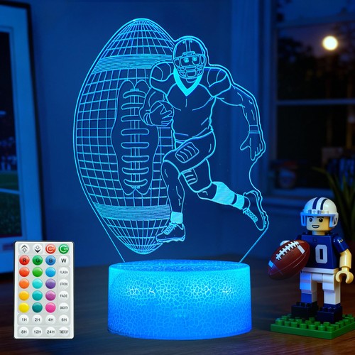 Football Night Light, Football Gifts for Boy, 3D Illusion Lamp with ...