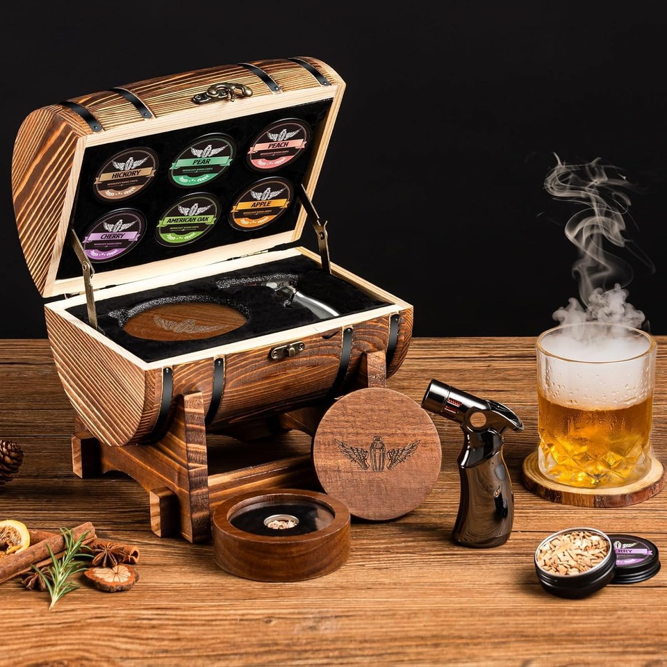 Whiskey Smoker Kit with Charred Wood Barrel (Patent Pending) – Brown | eBay
