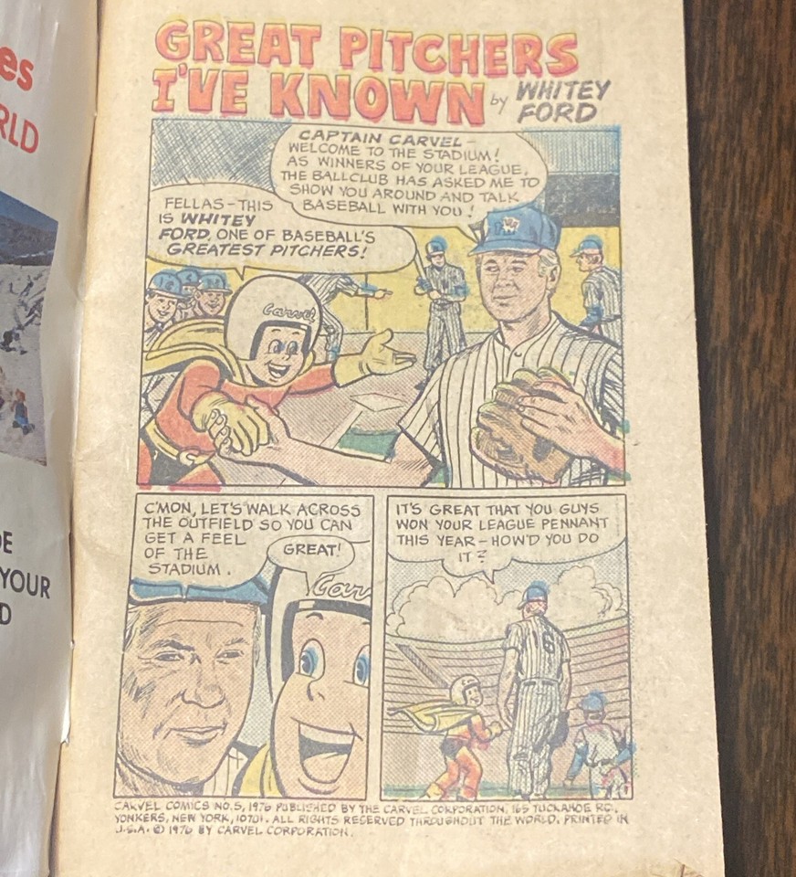 1976 Carvel Great Pitchers I've Known Comic Book By Whitey Ford VINTAGE ...