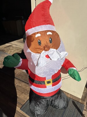 Airblown LED 4FT African American Santa Inflatable OPEN BOX | eBay