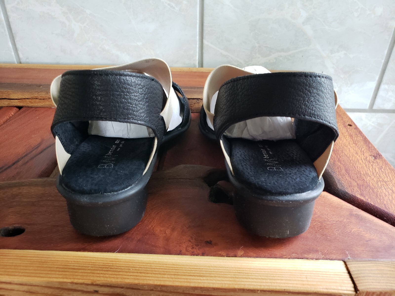 NEW- Bernie Mev- Payton - Slingback Sandal - Black/Beige -EUR 37 -US 6. ...