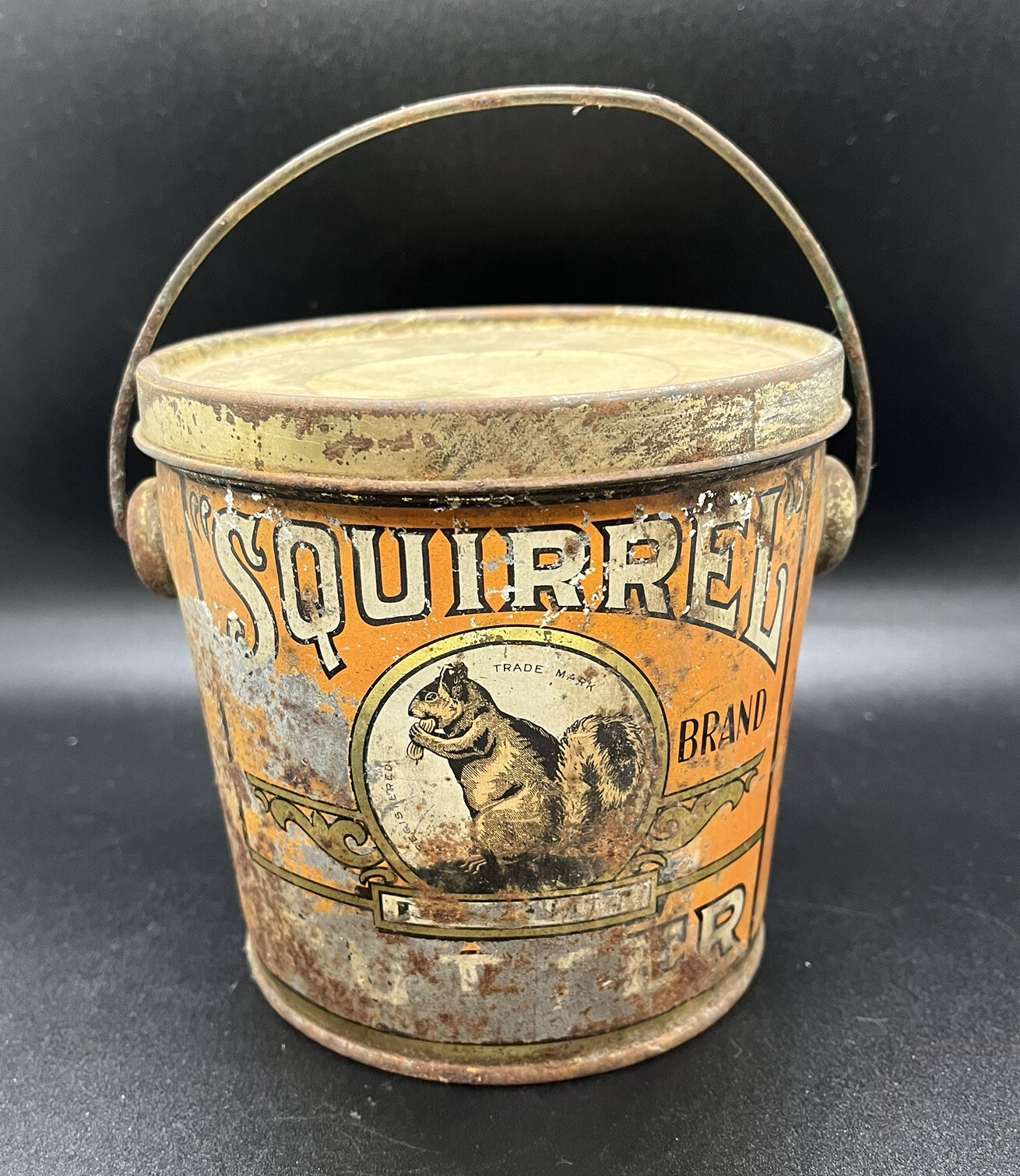 UNIQUE ANTIQUE SQUIRREL PEANUT BUTTER TIN 34OZ CANADA NUT CO. LIMITED ...