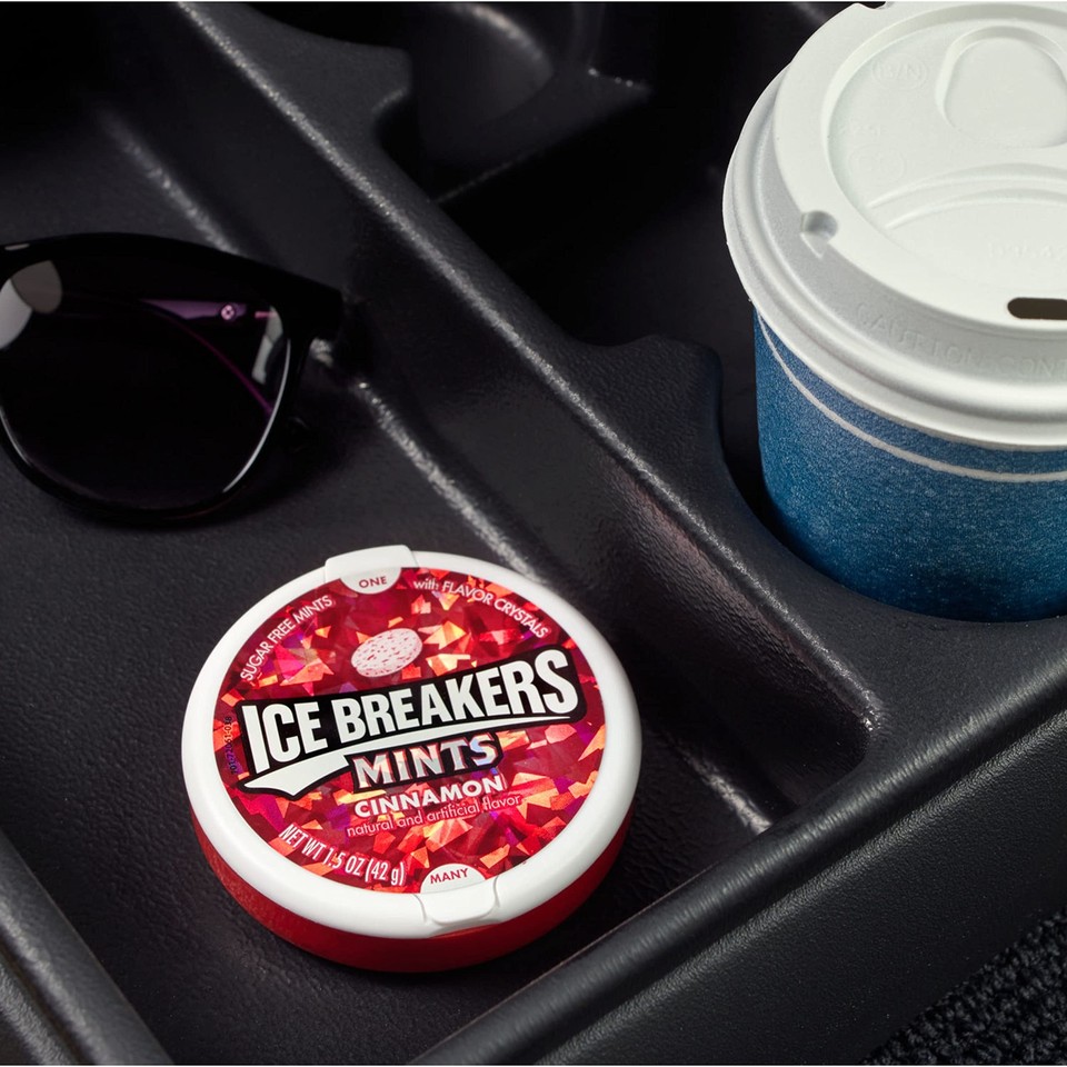 ICE BREAKERS Cinnamon Sugar Free Breath Mints Tins, 1.5 oz (8 Count ...