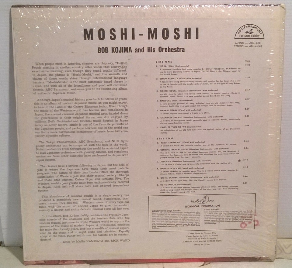 BOB KOJIMA & ORCHESTRA Moshi-Moshi '60 ABC-Paramount MONO in shrink BEAUTY RARE | eBay