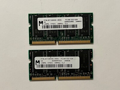 Micron 256MB 128x2 Laptop RAM Memory PC100-222-620 MT8LSDT1664HG-10EB1 ...