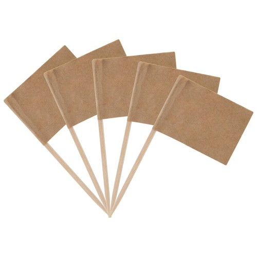 200 Pack Blank Toothpick Flags Kraft Flag Picks Cheese Markers for ...