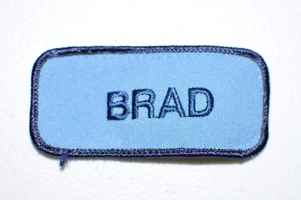 Blue Embroidered Used Name Tag Patch Sew-on Work Shirt Uniform Mechanic ...