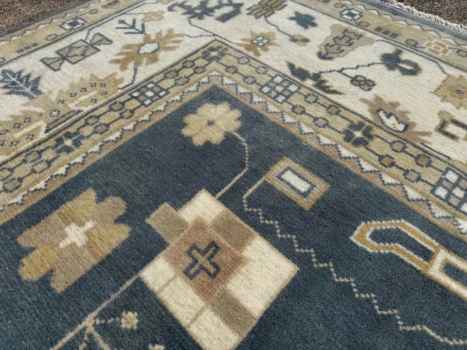 10x14 BLUE OUSHAK ORIENTAL RUG HANDMADE hand-knotted new wool soft big ...