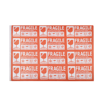 50Pcs FRAGILE Sticker Handle with Care Warning Tags Shipping Box Labels ...