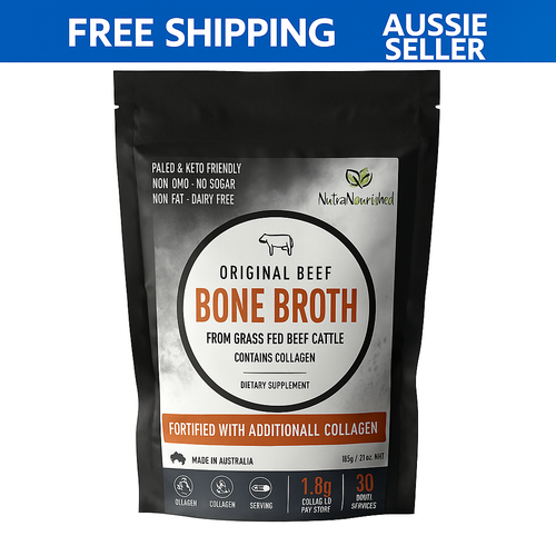 Grass Fed Bone Broth Beef 90g | Collagen Boost | Paleo Keto | 30 ...