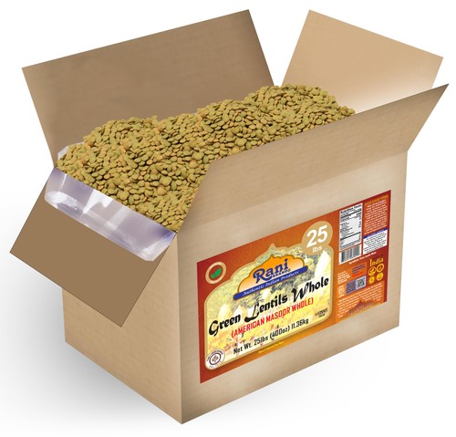 Rani Green Lentils Whole 400oz (25lbs) 11.36kg Bulk Box | eBay