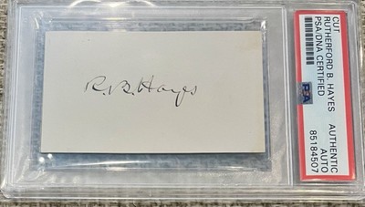 Rutherford B Hayes 19th President Signed Cut Nice Autograph Died 1893 ...