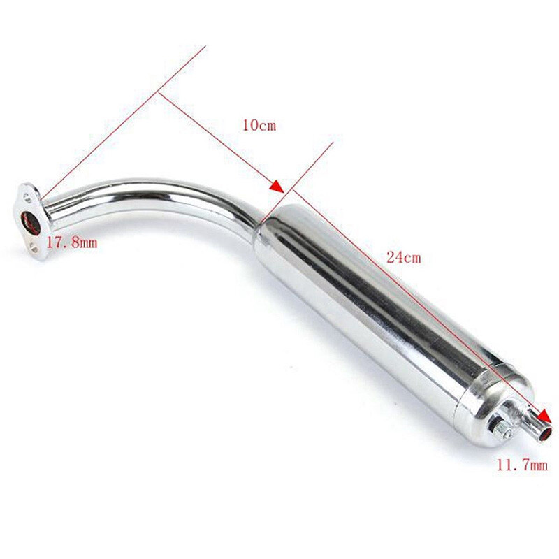 Chrome Muffler Exhaust Pipe 2-Stroke Motorized Bicycle Bike 60cc 66cc ...