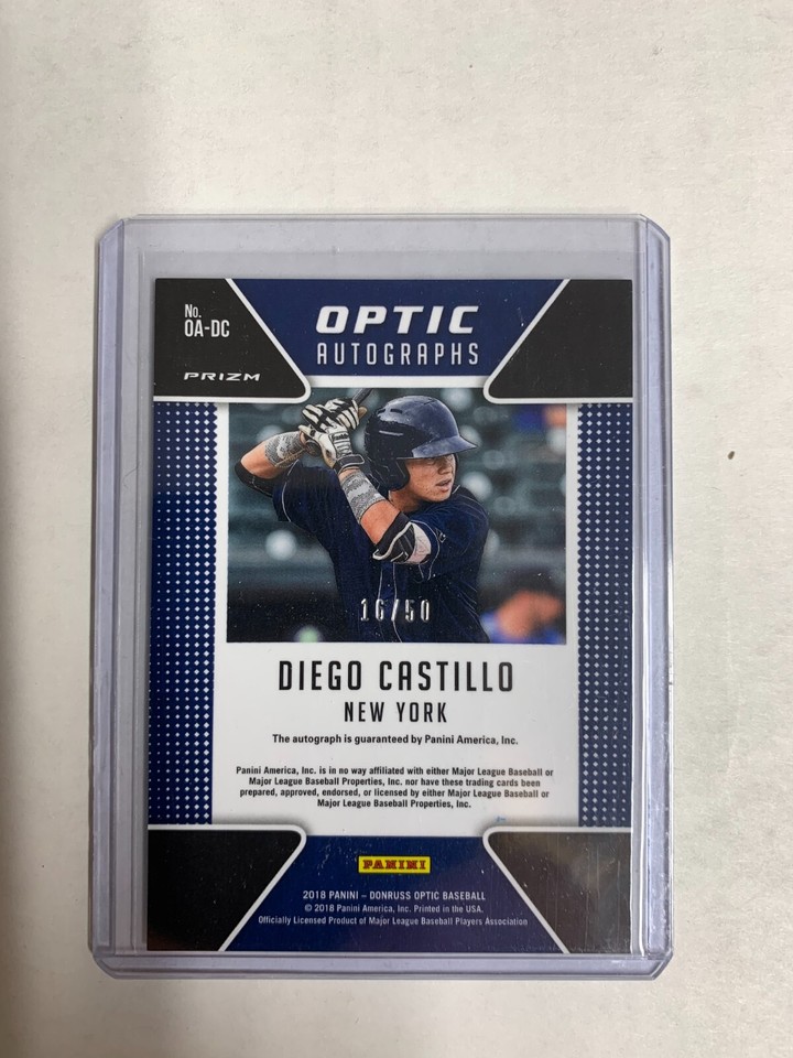 Diego Castillo 2018 Panini Donruss Optic Auto /50 Blue New York Yankees ...