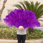 2023 women new Ostrich Feather Fan Carnival Party Feather Fan | eBay