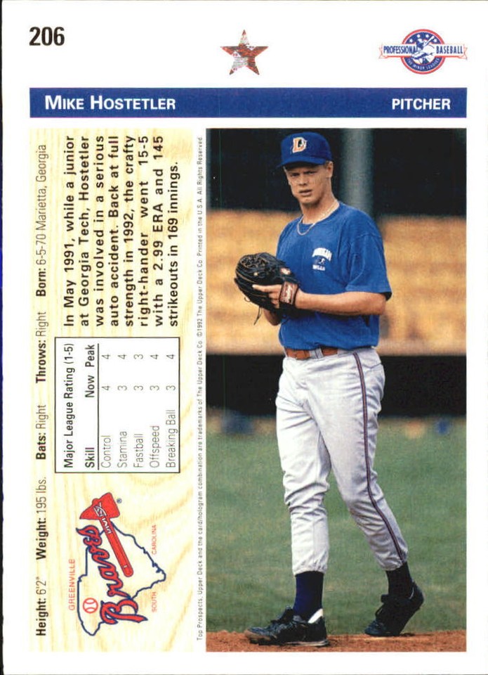 1992 Upper Deck Minors #206 Mike Hostetler | eBay