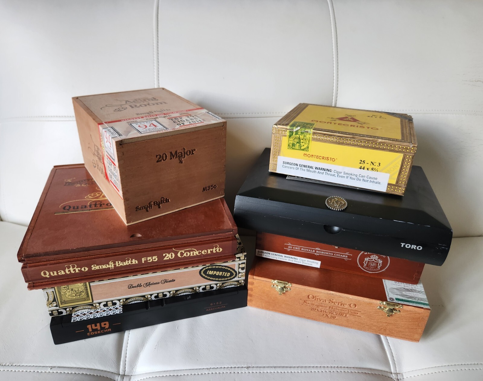 Lot Of 8 Random Empty Wooden Cigar Boxes | eBay