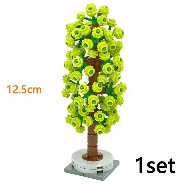 City Tree Green Bush Garden MOC Flower Grass for Lego Building Blocks ...