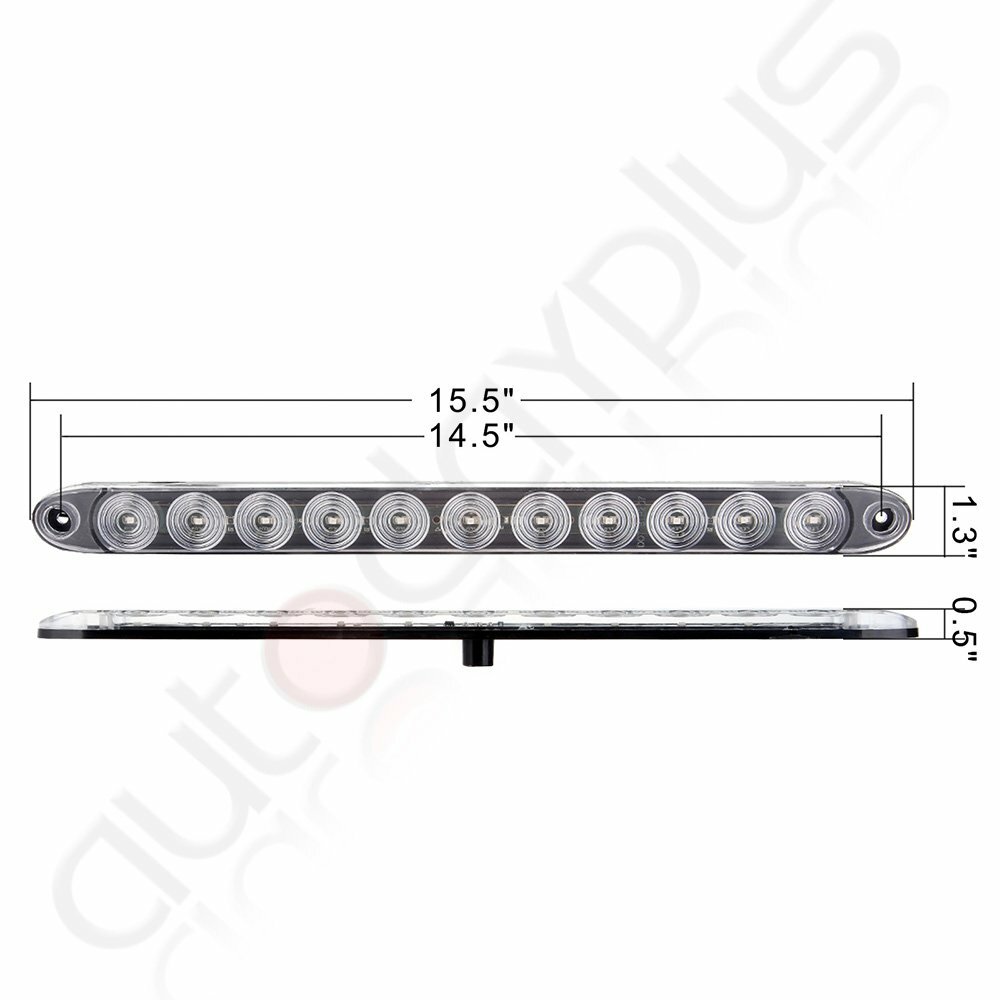 4x Clear Red 11 LED Trailer Truck RV Stop Tail Turn brake Light Bar ...