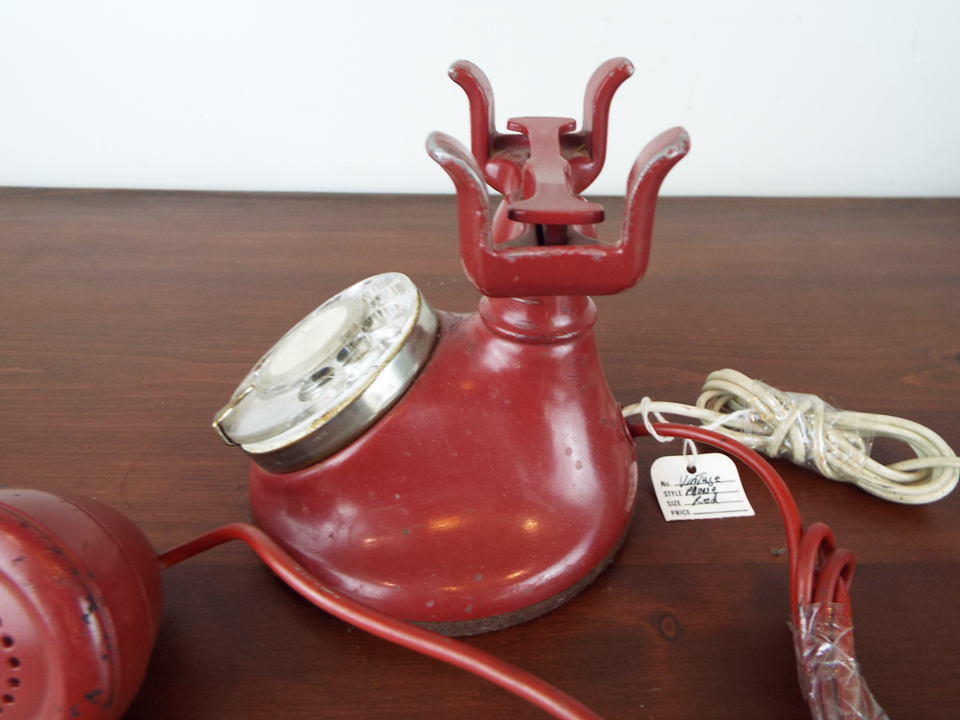 Antique Western Electric 102 B1 Oval Rotary Telephone Factory Red Made ...