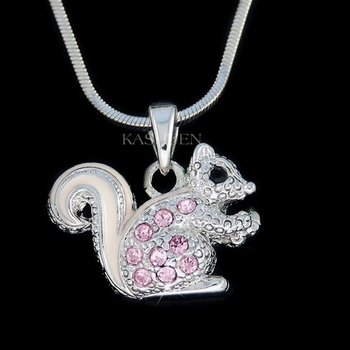 Pink Squirrel~ Acorn Chipmunk made with Swarovski Crystal Cute Animal ...