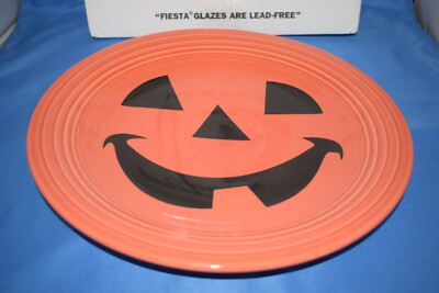 Fiesta HALLOWEEN "Happy Pumpkin" 12" Chop Plate Vintage Fiestaware #4 ...