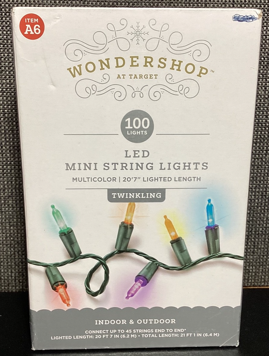 WONDERSHOP Twinkling Multi Color LED Mini String Lights, 100 Lights, 20 ...