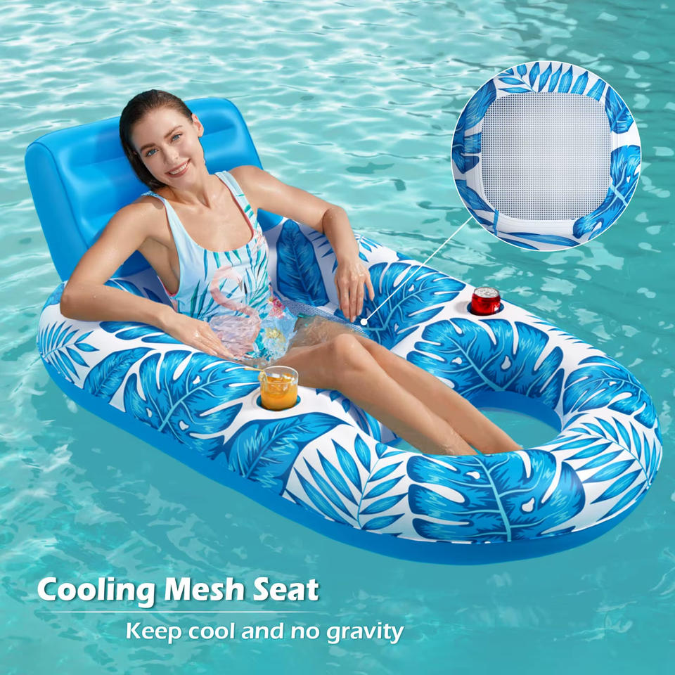 Inflatable Pool Float Adult - Pool Floaties Lounger Floats Raft ...
