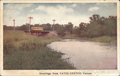 Yates Center,KS River With Train Crossing Bridge Woodson County Kansas ...