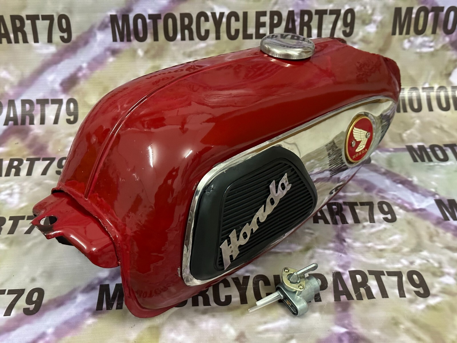 66-67 Honda SS50 Fuel Gas Tank. 71-72 SS50E SS50V, CD50 CL50 In Red ...