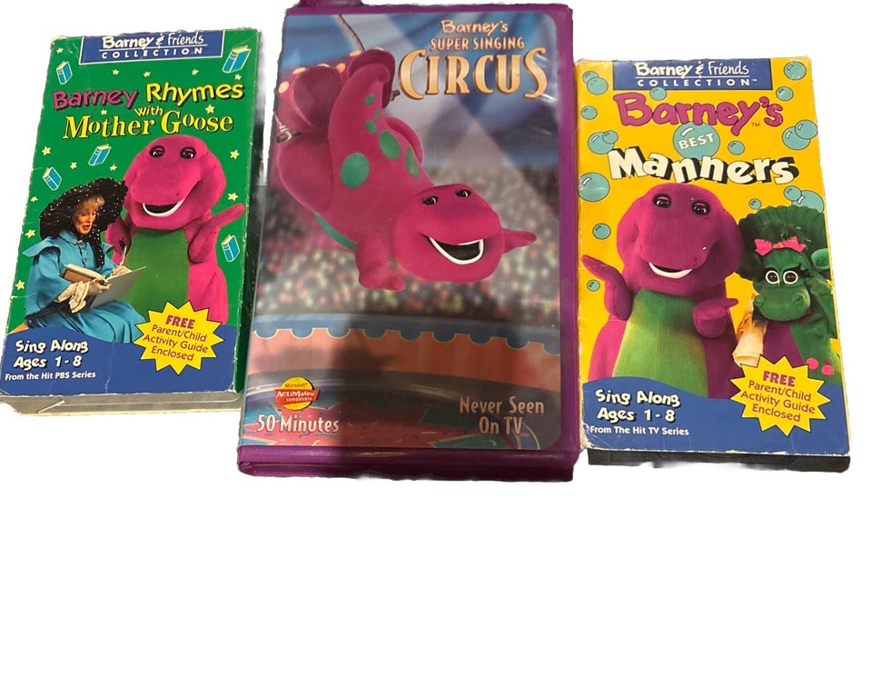 Barney Vhs Tape Lot Of 3 With Stuffed Barney | eBay