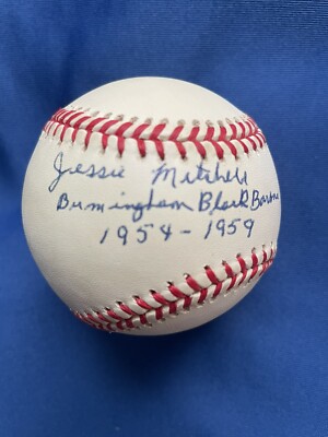 Jessie Mitchell Autographed STAT Baseball Of National League Negro ...