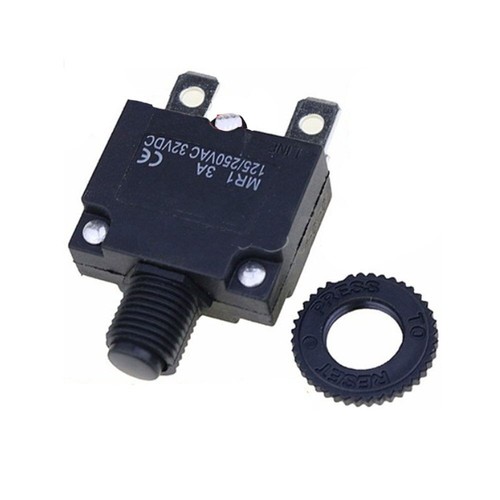3 Amps Thermal Circuit Breakers 125/250V AC 32V DC Push Button Switch ...
