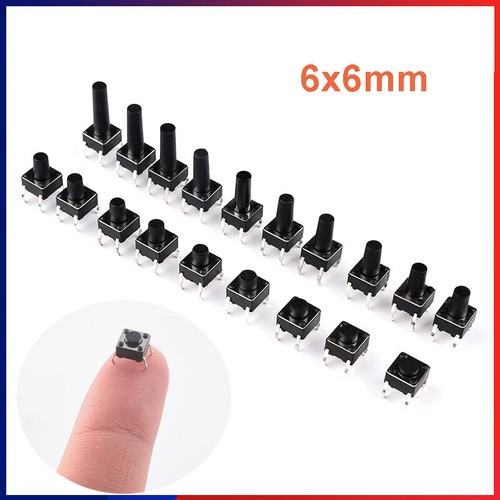 6x6mm Tactile Tact Push Button Switch 4 Pin DIP Through Hole SPST PCB ...