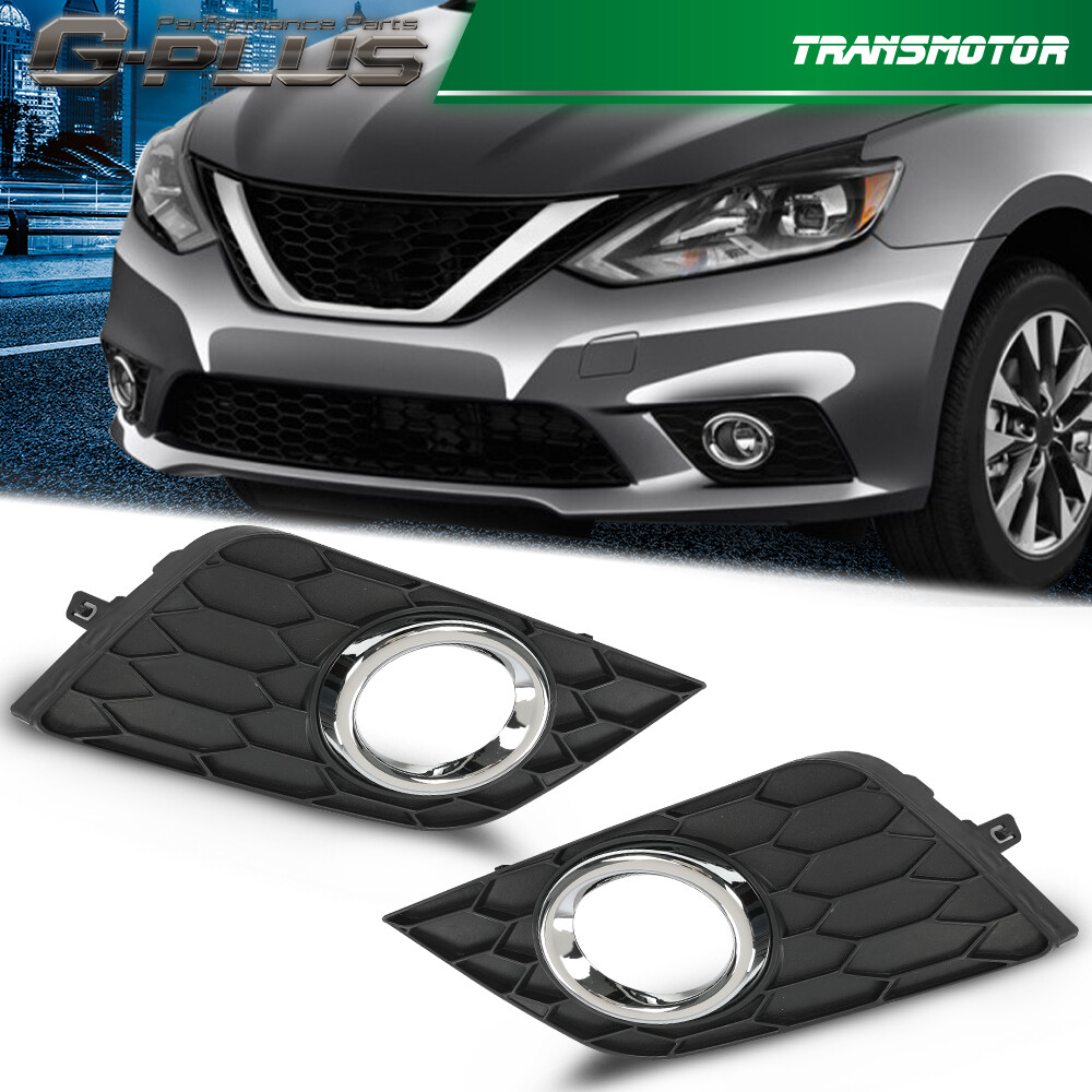 Fit For 2016-19 Nissan Sentra Two Front Bumper Fog Light Lamp Covers ...