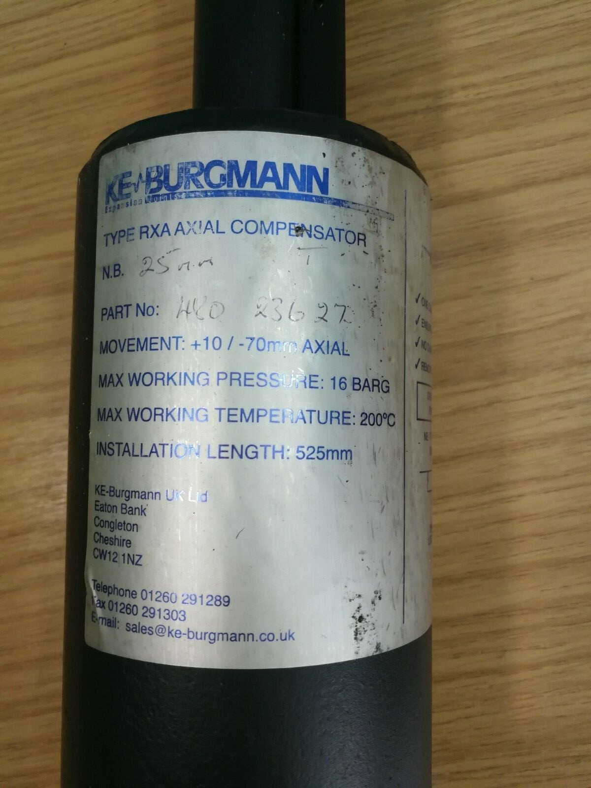 KE Burgmann 25mm Bore Axial Compensator Expansion Joint Type RXA | eBay UK