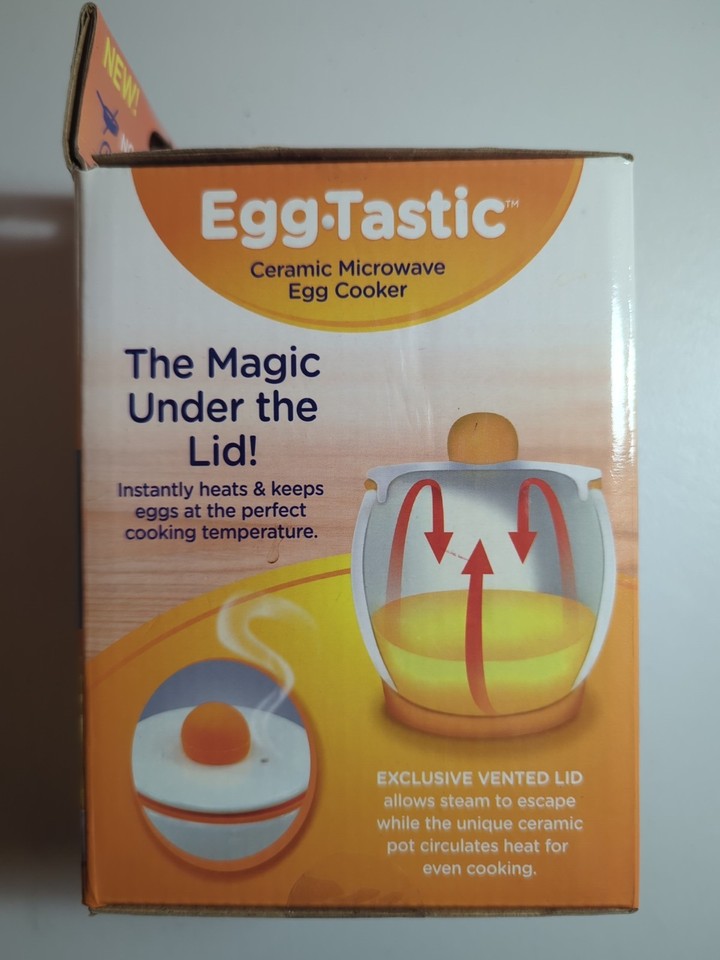 Egg-Tastic Ceramic Microwave Egg Cooker For Fast & Fluffy Eggs NIB | eBay