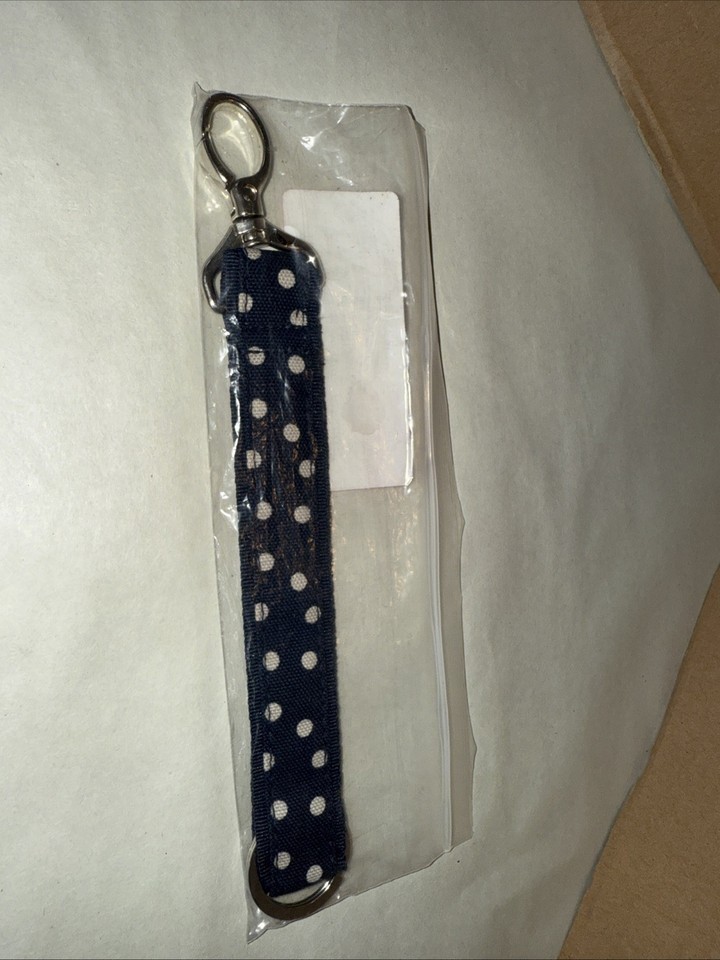 New Thirty-One Hang-It-Up Key Fob Key Chain Navy Dancing Dot | eBay